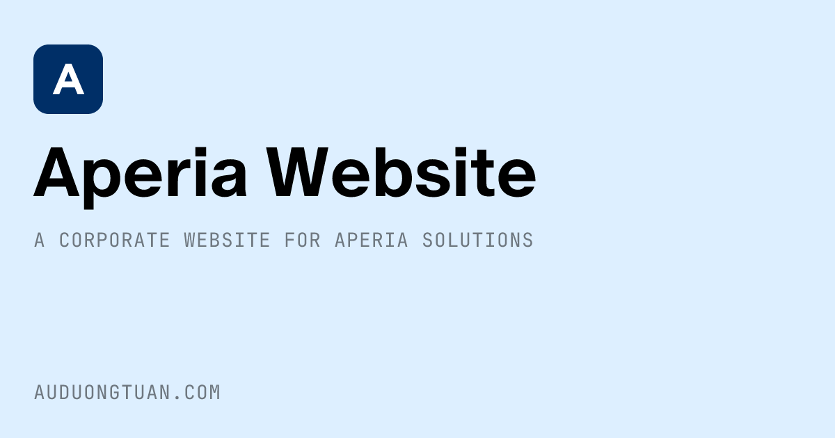Aperia Website | AU DUONG TUAN